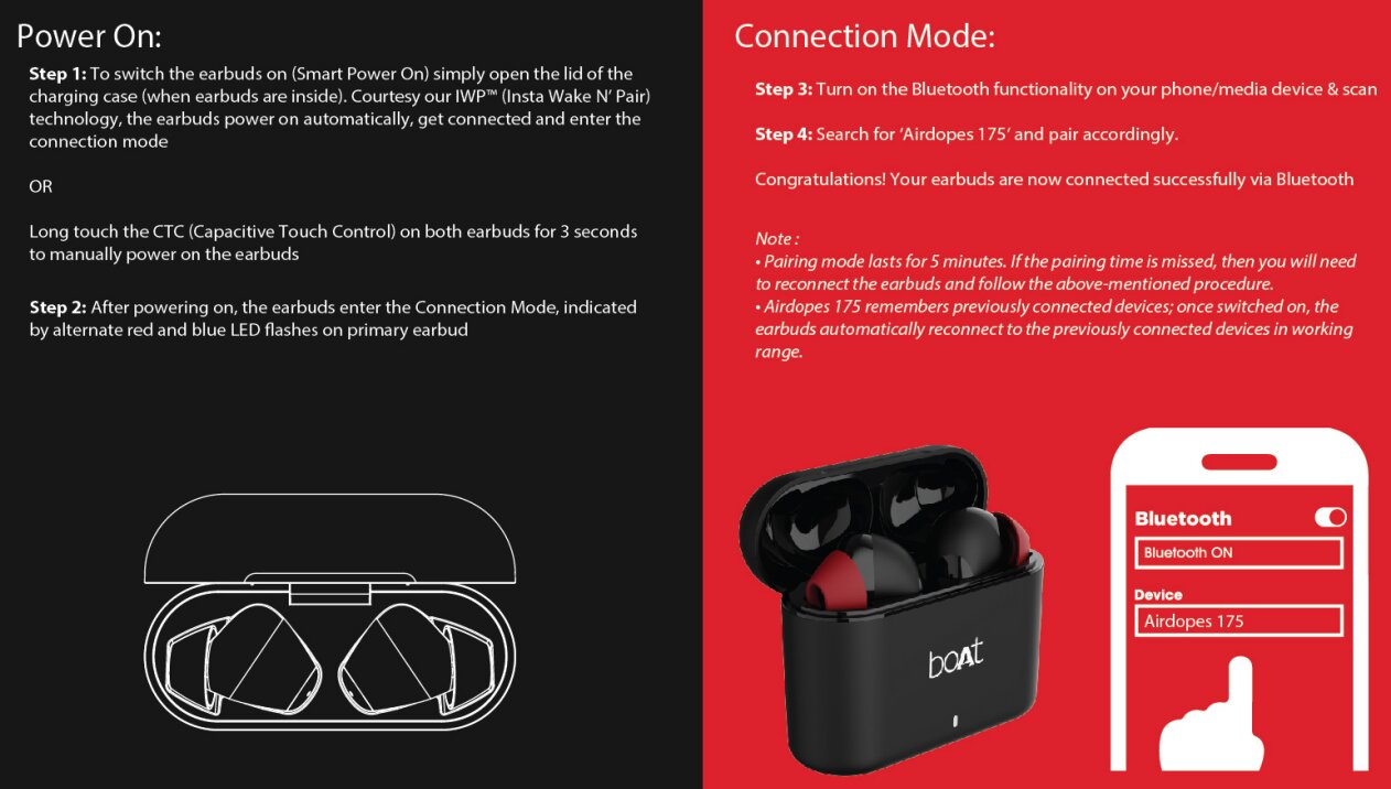 boAt Airdopes 175 Manual | Pairing & Troubleshooting