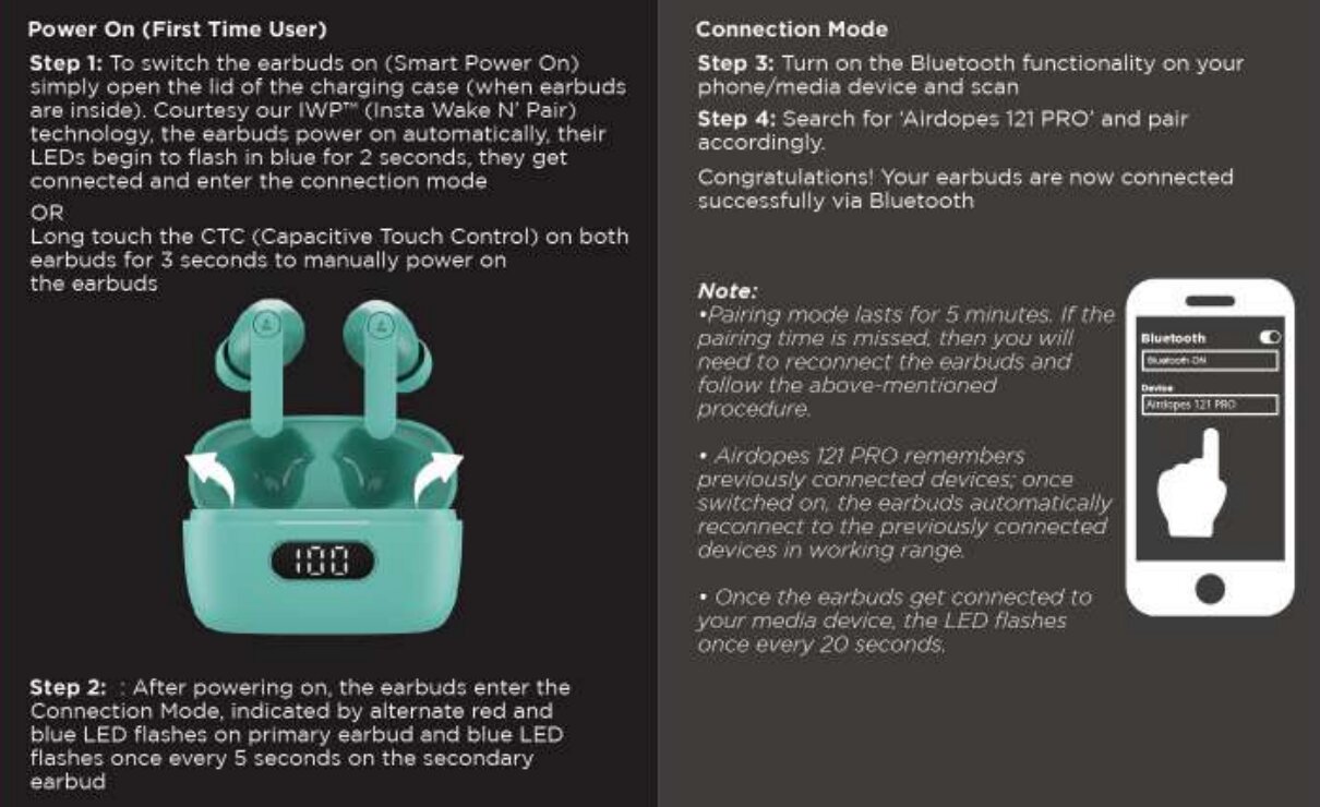 boAt Airdopes 121 Pro Manual | Pairing & Charging Guide