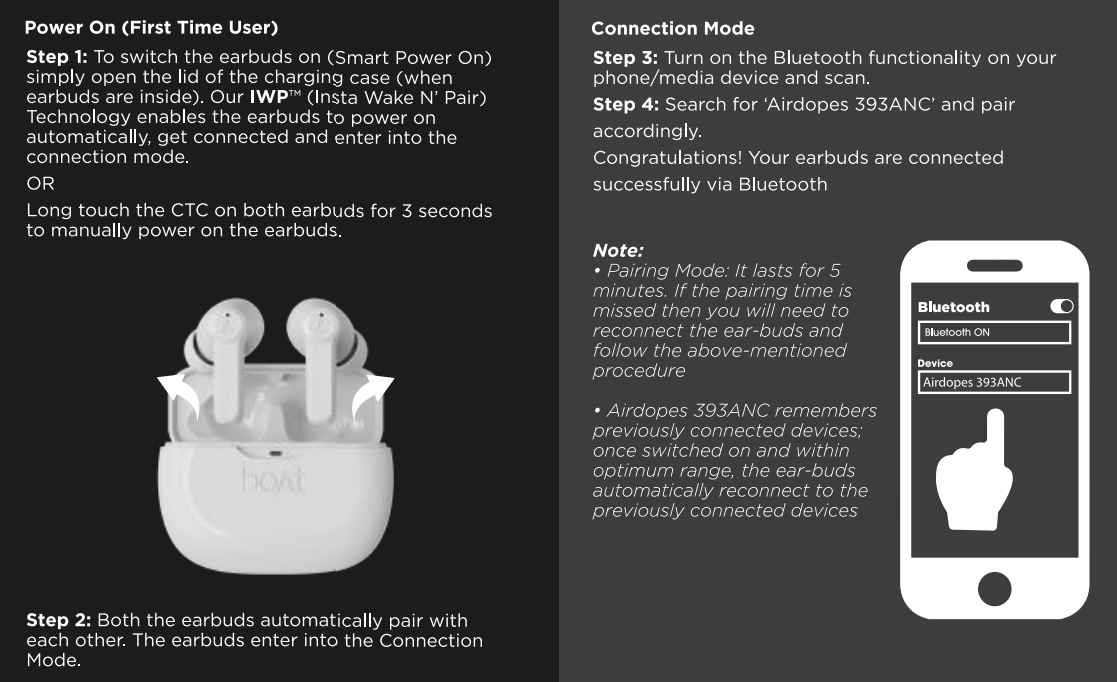 boAt Airdopes 393 ANC Manual | Guide & Charging Instructions