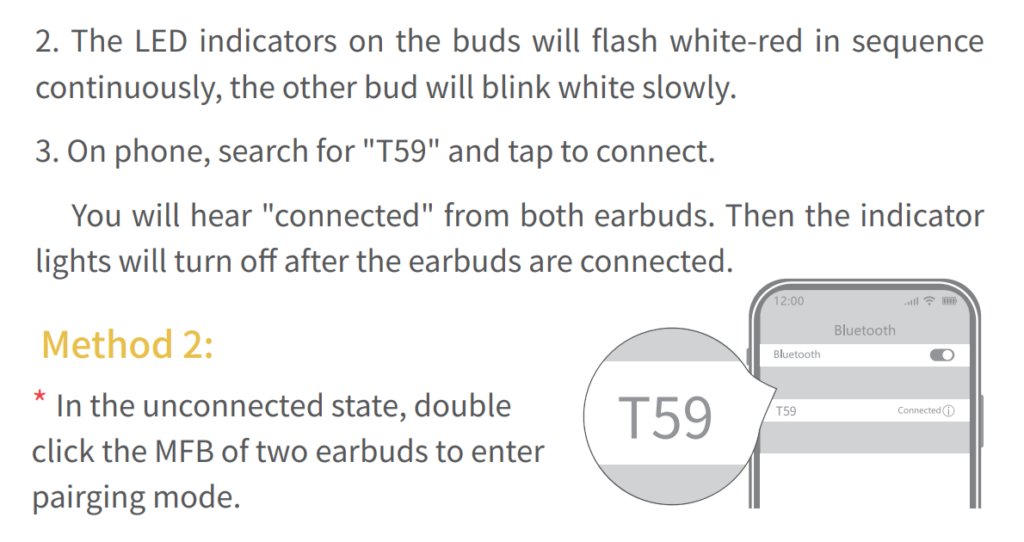 GOLREX T59 Manual | Pairing & Charging Guide